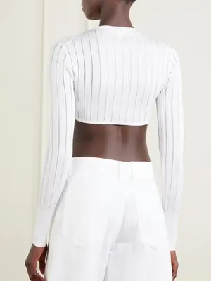 Alaïa Cropped Ribbed-knit Cardigan