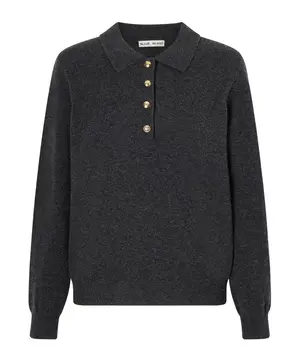 BLAZÉ MILANO Highland Wool And Cashmere Blend Polo Collar Sweater - Black