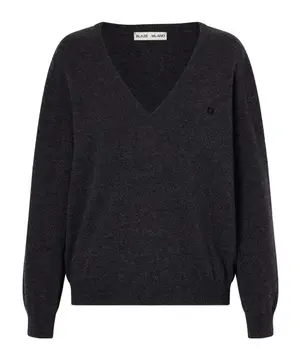 BLAZÉ MILANO Highland Embroidered Wool And Cashmere Blend Sweater - Black