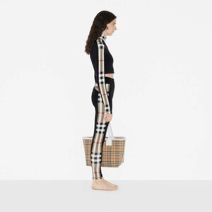 Burberry Checked Panel Stretch Leggings