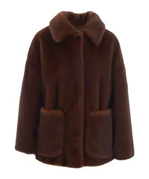 Herno Plush Short Coat - Moro