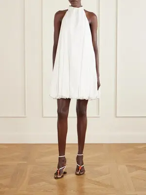Alaïa Halterneck Bubble-hem Mini Dress - White