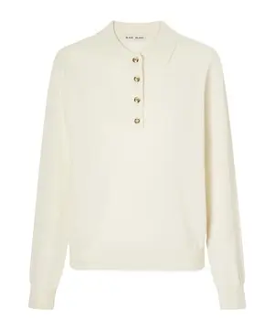 BLAZÉ MILANO Highland Wool And Cashmere Blend Polo Collar Sweater - Neutral Color