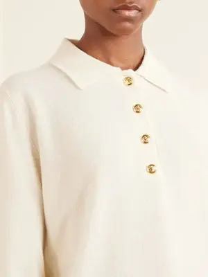 BLAZÉ MILANO Wool And Cashmere Blend Polo Collar Sweater - Neutral Color