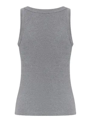 Miu Miu Logo-patch Ribbed Sleeveless Tank Top