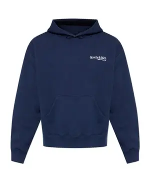 SPORTY  RICH Long-sleeved Sweatshirt - Navy Blue