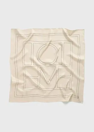 TOTEME Embroidered Letter Pattern Silk Scarf