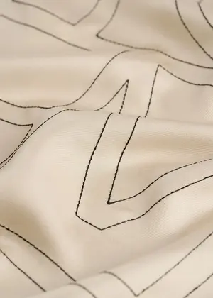 TOTEME Embroidered Letter Pattern Silk Scarf