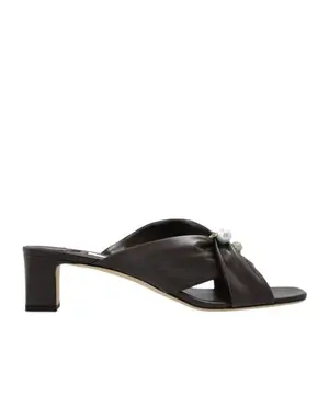 JIMMY CHOO Open Toe High Heel Sandals - Chocolate-colored