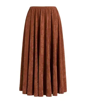 Alberta Ferretti Pleated Midi Skirt - Brown