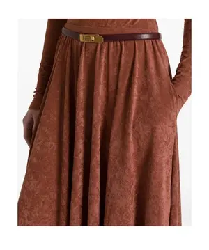 Alberta Ferretti Pleated Midi Skirt