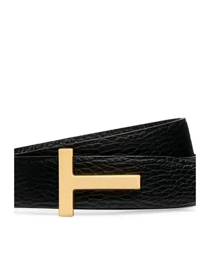 TOM FORD T-logo Leather Belt