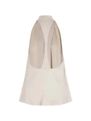 TOM FORD Halter Neck Sleeveless Top With Bow Detail - White