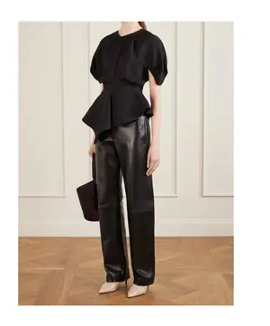 Khaite Rumi Shirt With Asymmetrical Hem - Black
