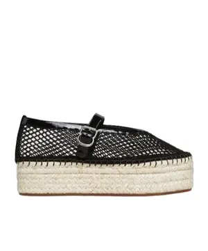 Alaïa Espadrilles In Fishnet And Patent Leather