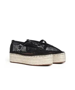 Alaïa Espadrilles In Fishnet And Patent Leather