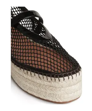 Alaïa Espadrilles In Fishnet And Patent Leather