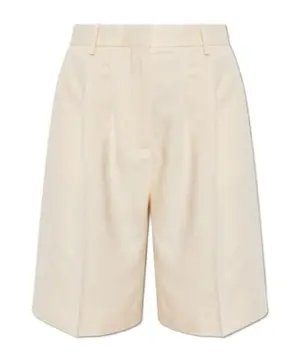 ANINE BING Brice Pleated Shorts - Nude