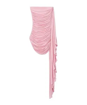 Alexander Wang Asymmetric Ruched Strapless Mini Dress - Pink