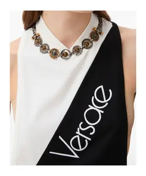 Versace Embroidered-logo Cotton-jersey Tank Top