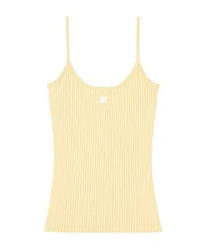 COURREGES Ribbed-knit Tank Top - Light Yellow