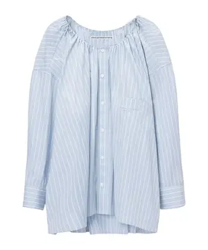Alexander Wang Bungee Scoop Neck Mini Shirt Dress - Blue