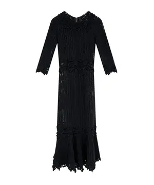 Dolce & Gabbana Macrame Sheath Dress - Black