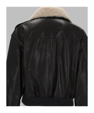 Brunello Cucinelli Shearling Collar Bomber Jacket - Black