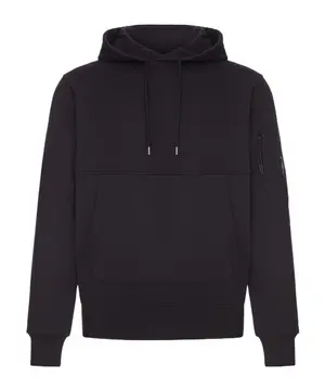 C.P. COMPANY Sweatshirts Sweat Hooded In Diagonal Raised Fleece - Black