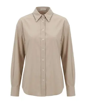 Brunello Cucinelli Monili-trimmed Long-sleeve Shirt - No