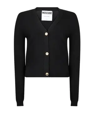 Moschino Long-sleeved Knitted Cardigan - Black