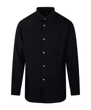 Comme Des Garçons Crinkled Pocket Poplin Shirt - Black