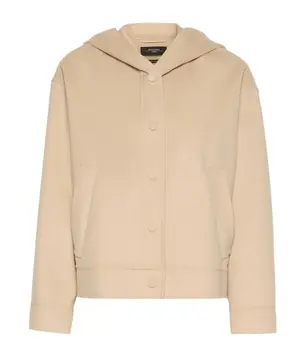 Max Mara Wool Hooded Jacket - Sand-colored