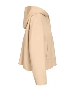 Max Mara Cropped Hooded Coat With Press-stud Fastening - Sand