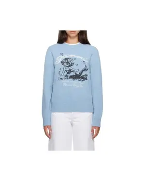 GANNI Mermaid Graphic Pullover - Blue