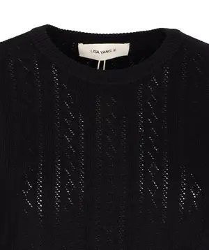 LISA YANG Pointelle Short-sleeve Knitted Top