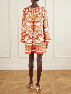 Dolce & Gabbana Majolica-printed Twill Kaftan Dress