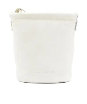Brunello Cucinelli Monili-embellished Suede Shoulder Bag - White