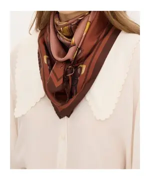Chloé Chain-print Heart-motif Scarf