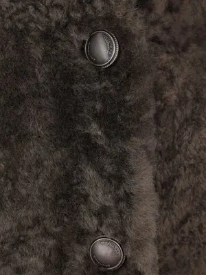 Brunello Cucinelli Double-breasted Shearling Coat - Black