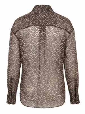 Brunello Cucinelli Dapple Silk Organza Shirt With Tie-neck - No