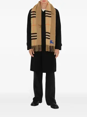 Burberry Reversible Checked Fringed-edge Scarf
