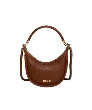 MSGM Logo-lettering Shoulder Bag - Brown