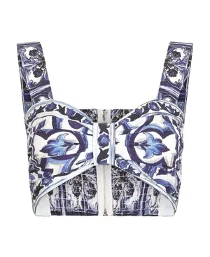 Dolce & Gabbana Graphic-print Cropped Top - Blue