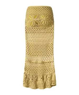Pinko Crispo Fancy Crochet-effect Long Skirt