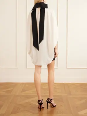 LANVIN Bow-decorated Crepe Backless Top
