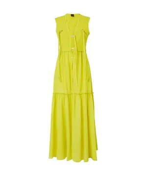 Pinko Tiered Maxi Dress - Yellow