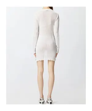 Pinko Long-sleeved Crewneck Knitted Mini Dress