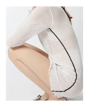 Pinko Long-sleeved Crewneck Knitted Mini Dress