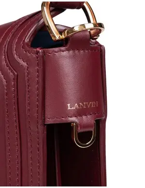 LANVIN Compagnon Leather Handbag With Gold Tone Hardware - Red